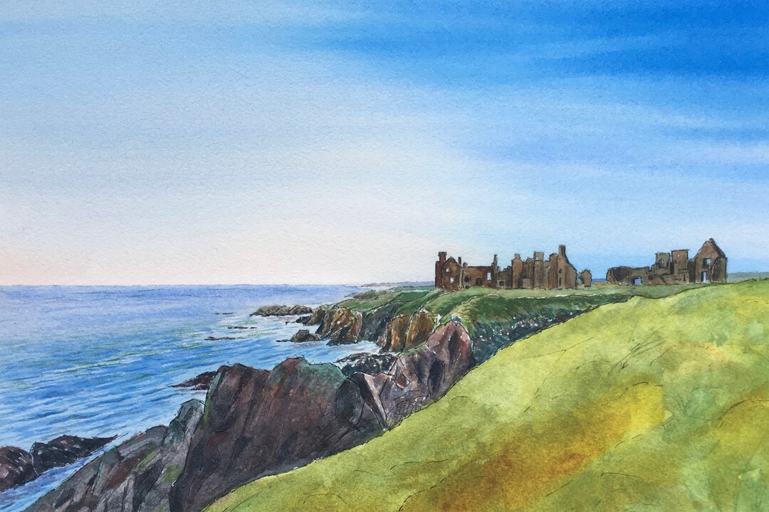 056 Slains Castle Watercolour Print, Aberdeenshire Coast, Scotland - Etsy