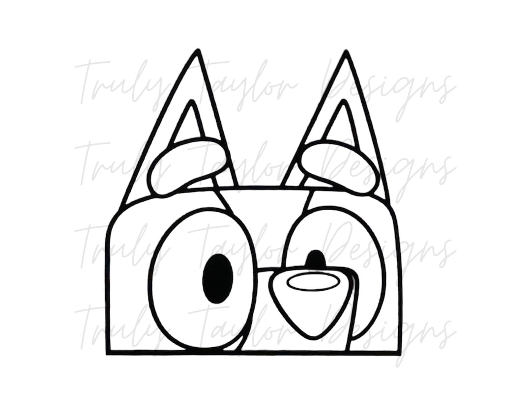 Bluey Peeking Sticker- Car Decal, Laptop Sticker - Etsy