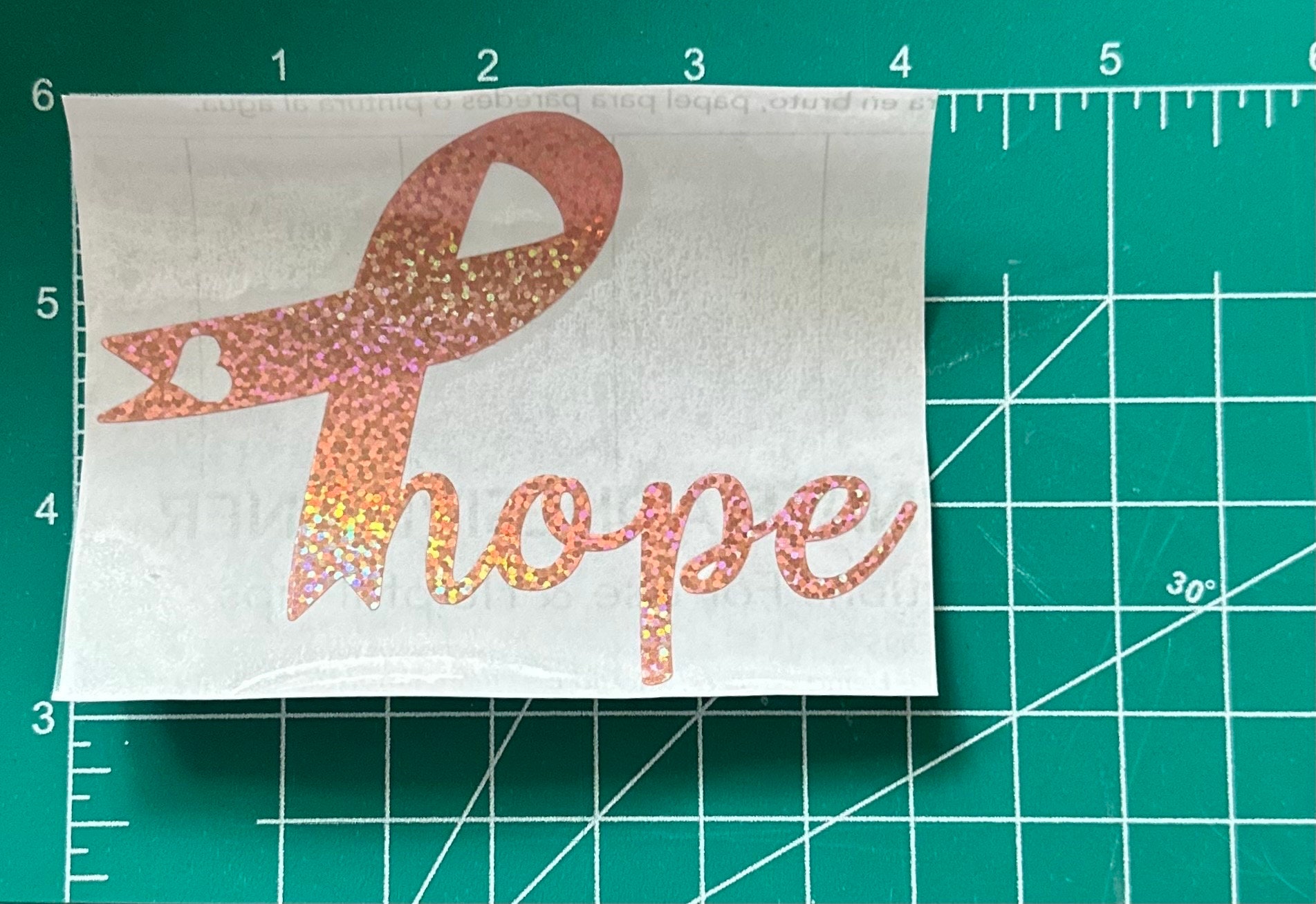 Hope Ribbon Decal- Breast Cancer Awareness Sticker- Sparkly Pink Hope ...