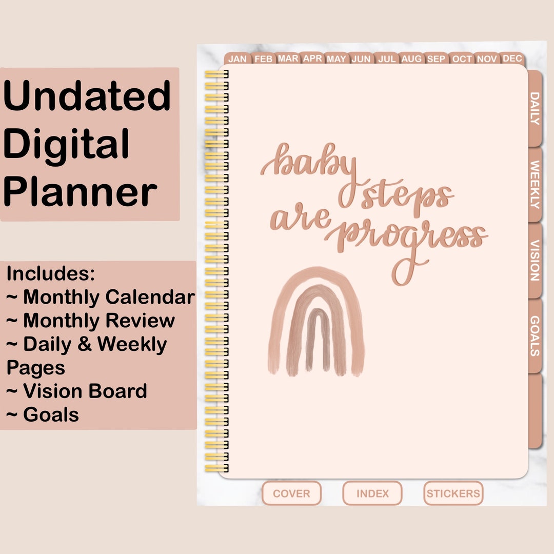 Boho Undated Digital Planner - Etsy