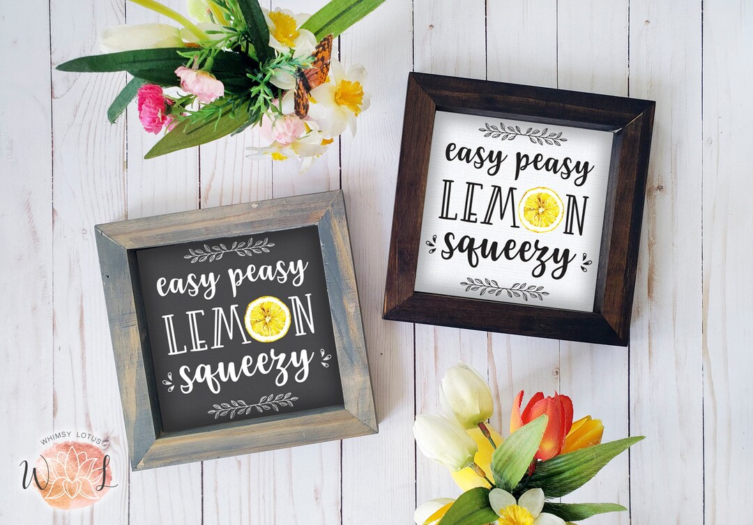 Lemon Squeezy Rustic Farmhouse Wood Sign: Framed Summer Decor - Etsy