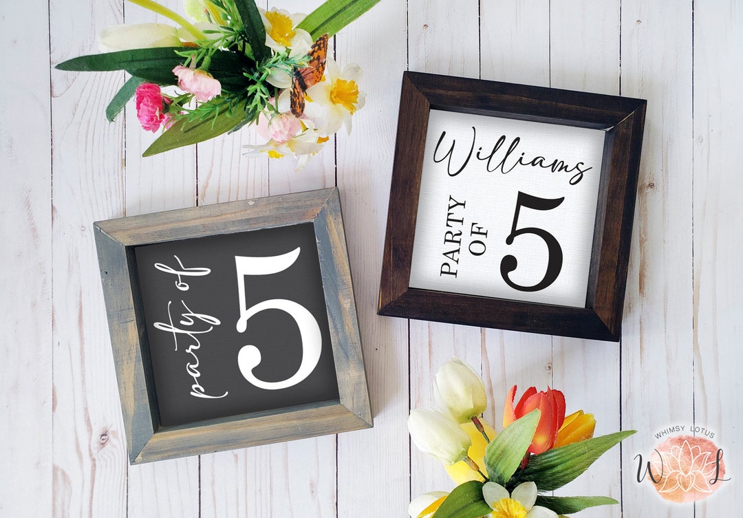 Party of Family Name Rustic Farmhouse Wood Sign, Personalized Custom ...