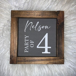 Party of Family Name Rustic Farmhouse Wood Sign, Personalized Custom ...