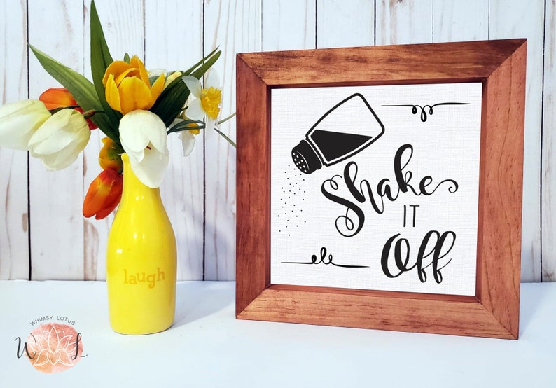 Shake It off Salt Pepper Rustic Farmhouse Kitchen Wood Sign - Etsy