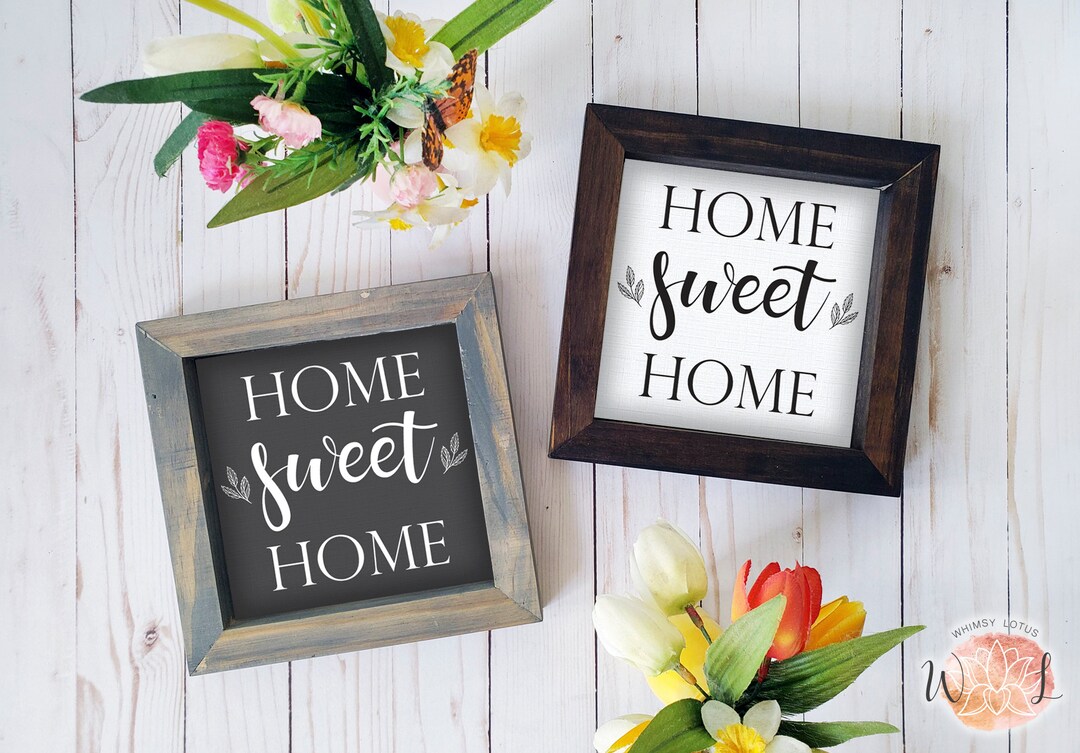 Home Sweet Home Rustic Farmhouse Wood Sign, Framed Summer Sign - Etsy