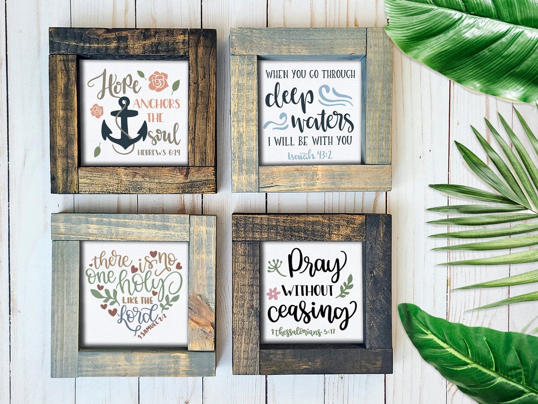 Rustic Farmhouse Framed Wood Sign: Religious Bible Verse Decor - Etsy