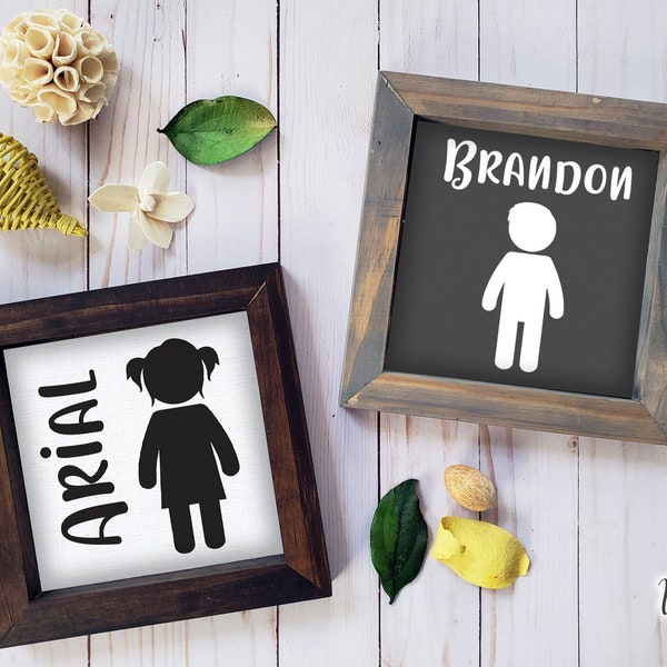 Boy and Girl Bathroom Sign - Etsy