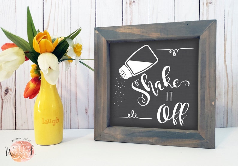 Shake It off Salt Pepper Rustic Farmhouse Kitchen Wood Sign - Etsy