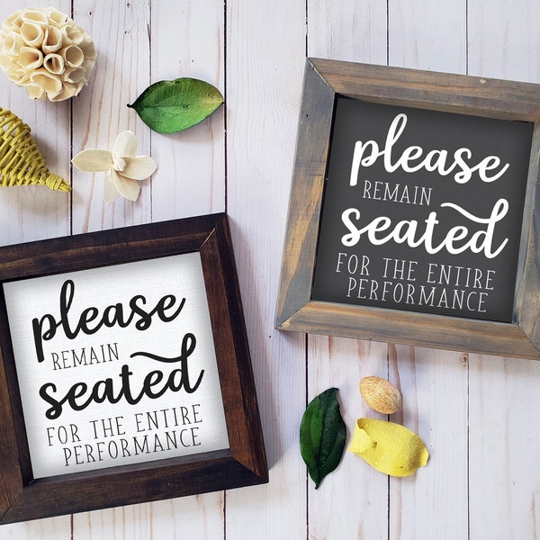 Please Remain Seated Bathroom Sign - Etsy