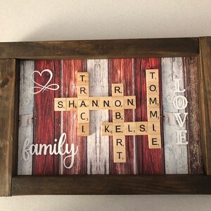 Scrabble Family Name Board | Personalized Frame | Scrabble Tile Wall ...