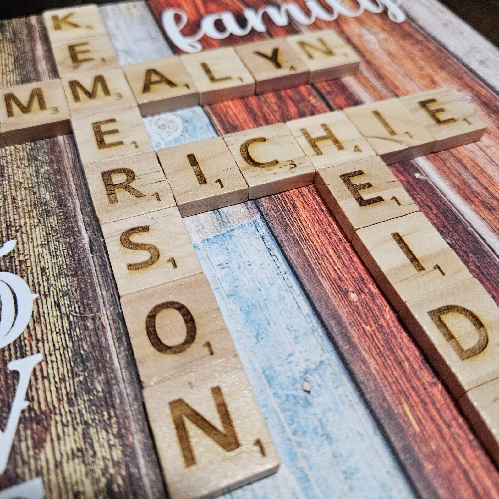 Scrabble Family Name Board Personalized Frame Scrabble Tile Wall Art ...