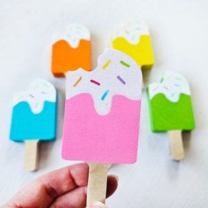 Chunky Wooden Popsicle Decor: Summer Tier Tray Accent - Etsy