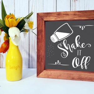 Shake It off Salt Pepper Rustic Farmhouse Kitchen Wood Sign - Etsy