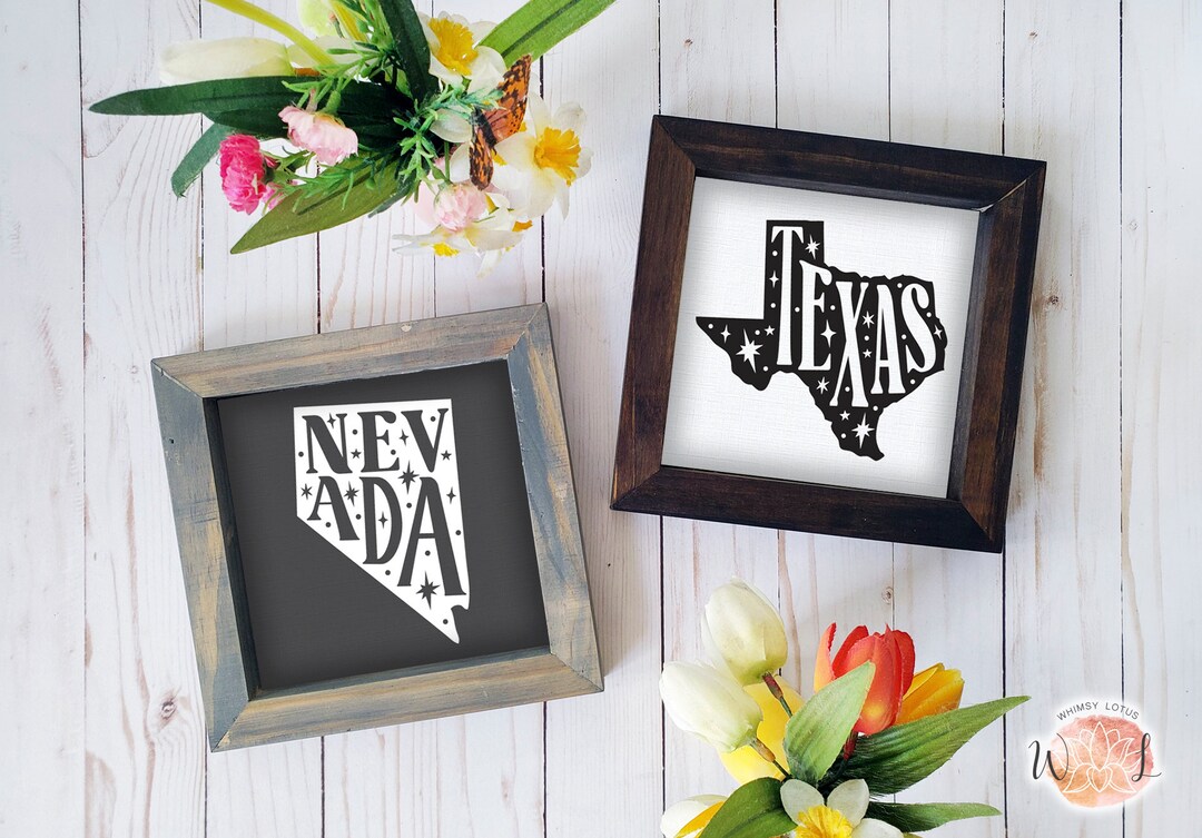 Home State Rustic Farmhouse Wood Sign | Personalized Custom Framed Sign ...
