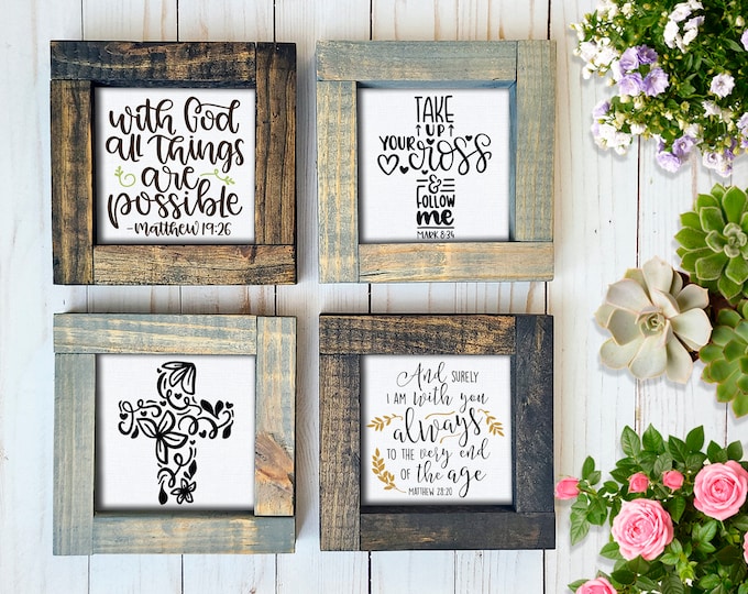 Religious Bible Verse Sign Matthew Mark Scripture Wood Sign Rustic ...