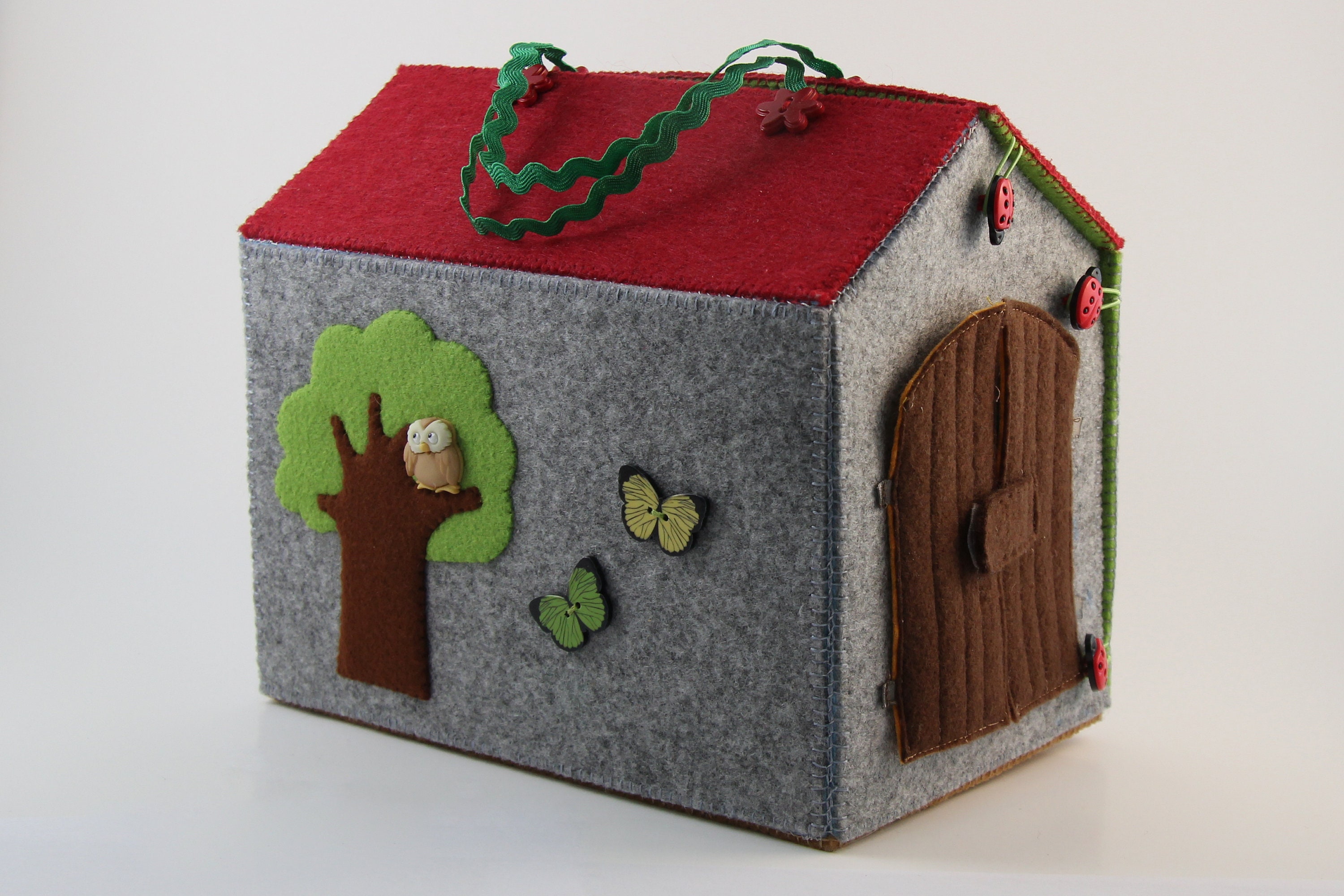 Felt Doll House With Bedside Lamp, Portable Doll House, Travel Toy Doll ...