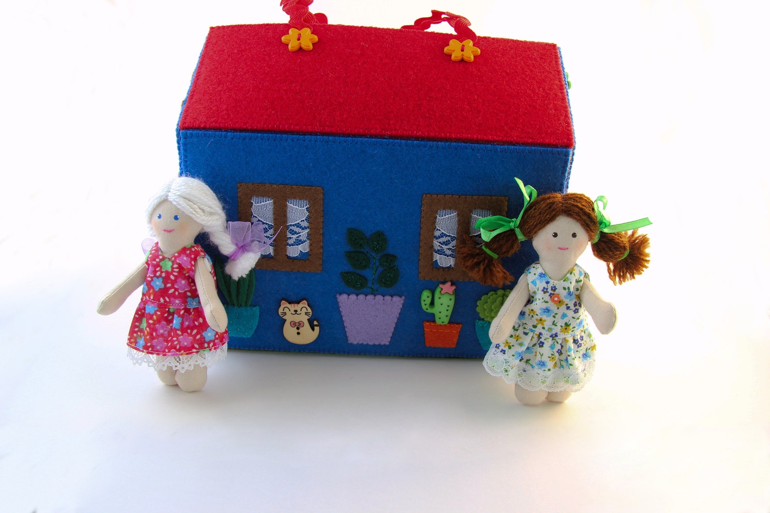 Felt Doll House, Portable Doll House, Travel Toy Doll House, Gift for ...
