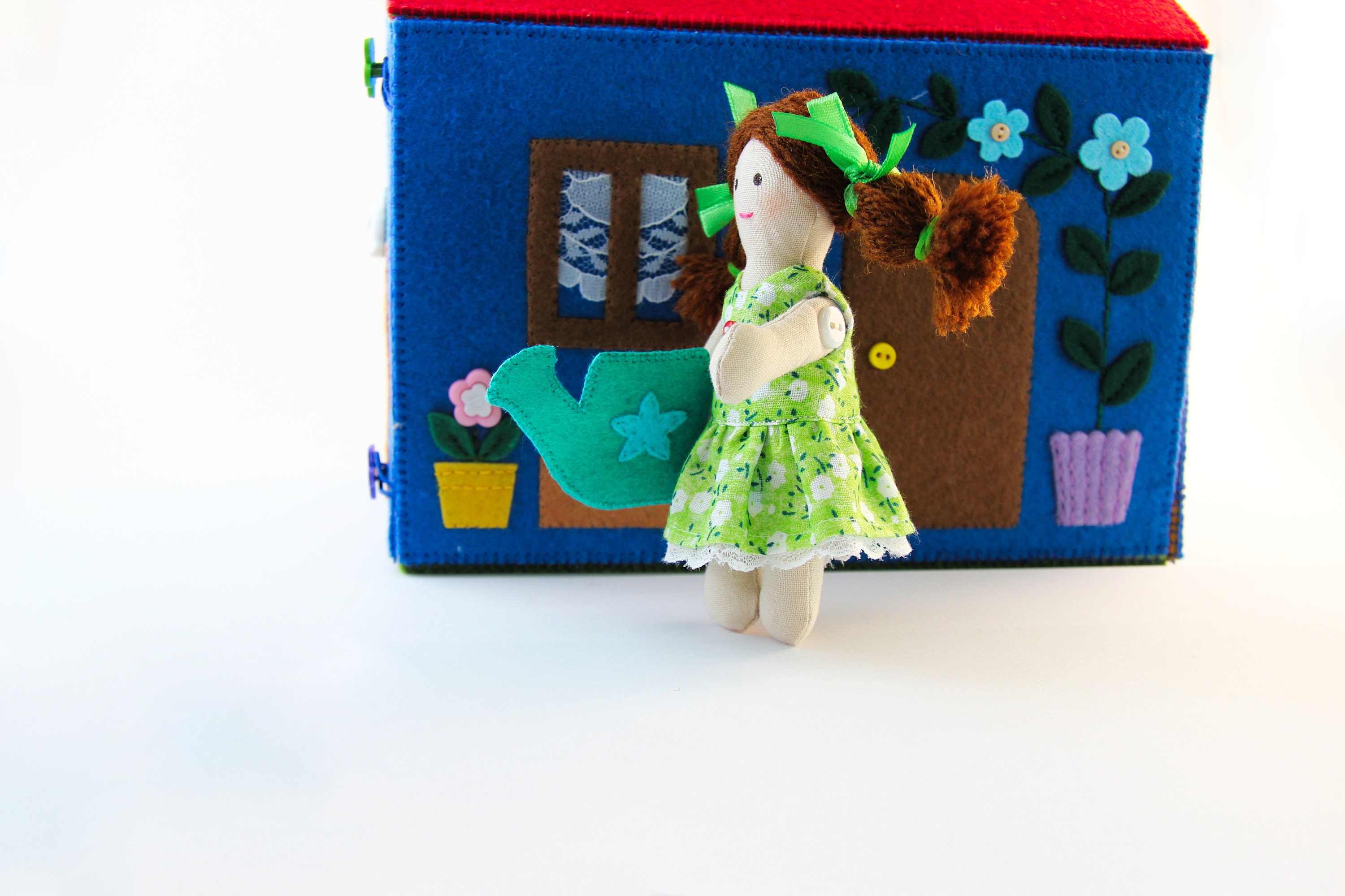 Felt Doll House, Portable Doll House, Travel Toy Doll House, Gift for ...
