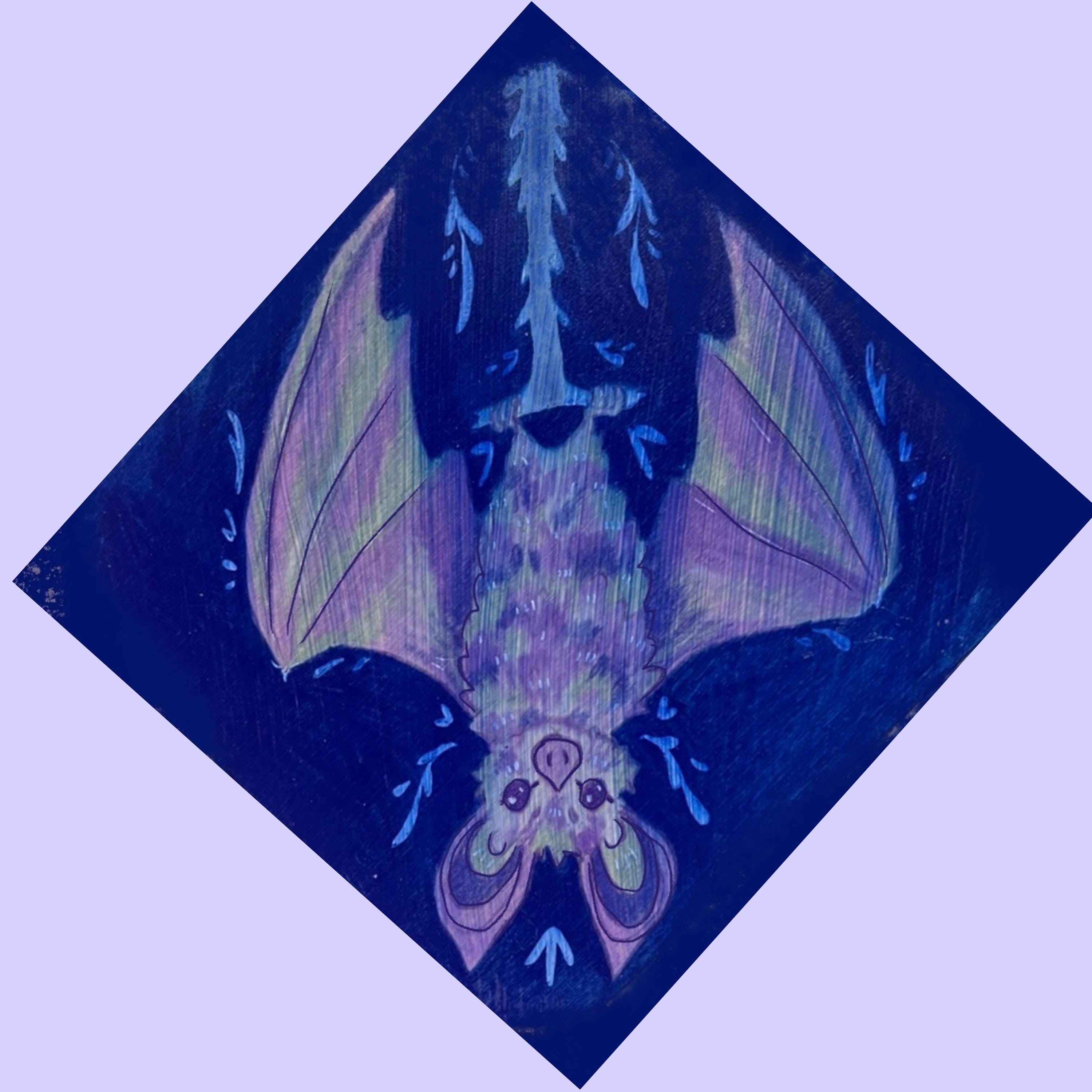 Hanging Bat Art Print- Custom Printed to Order! - Etsy