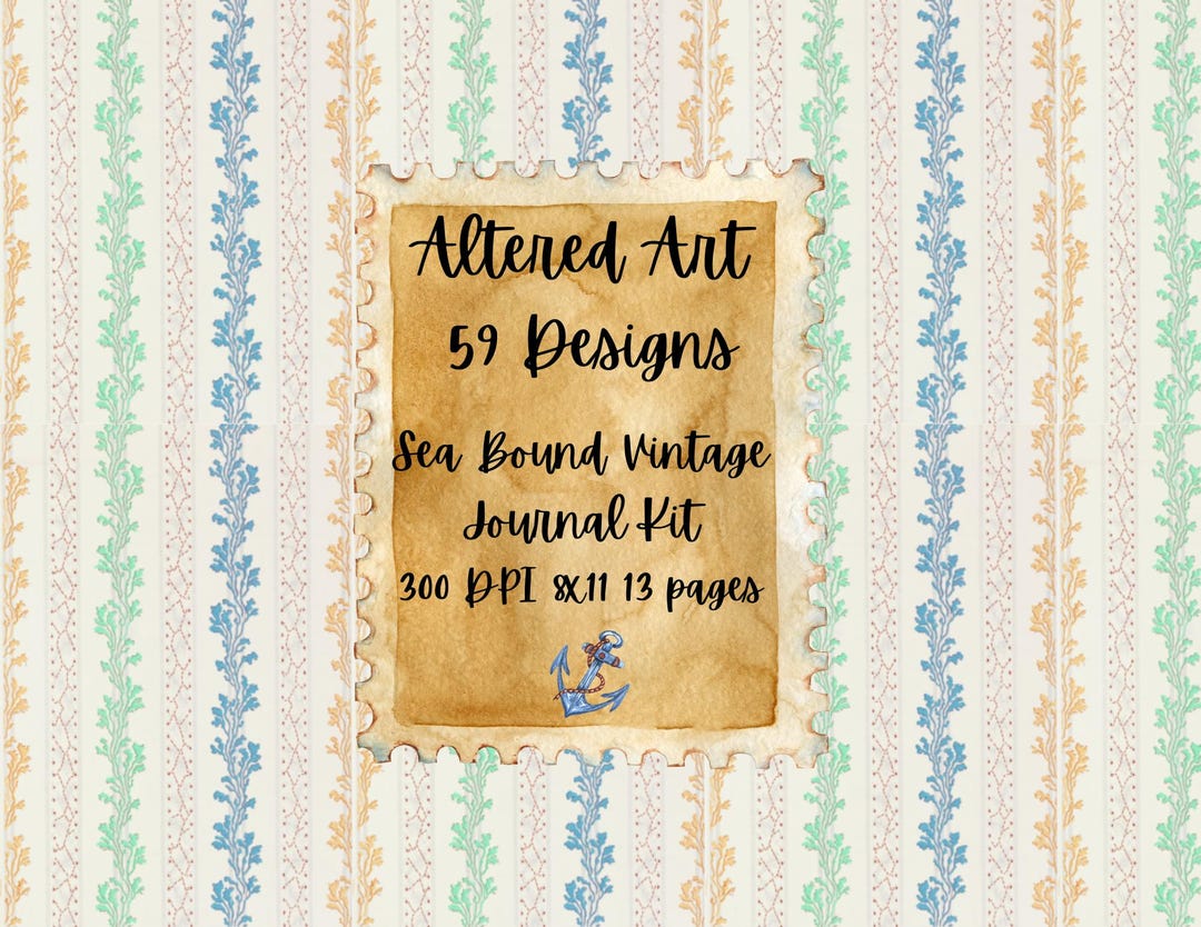 Sea Bound Vintage Junk Journal Kit Digital Instant Printable Download ...