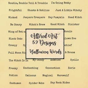 Halloween Words Digital Download Instant Printable for Junk Journals ...