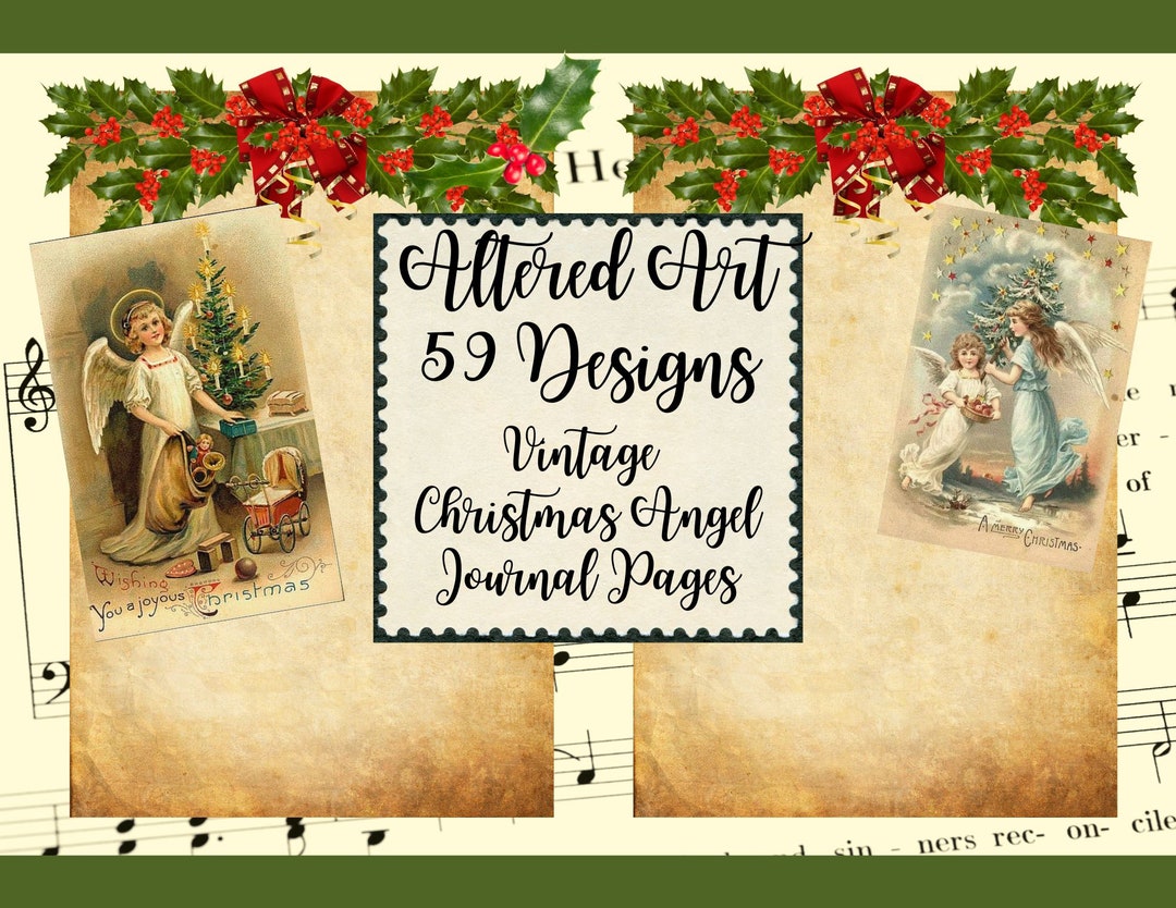 Vintage Christmas Angel Journal Digital Download Instant Printable ...