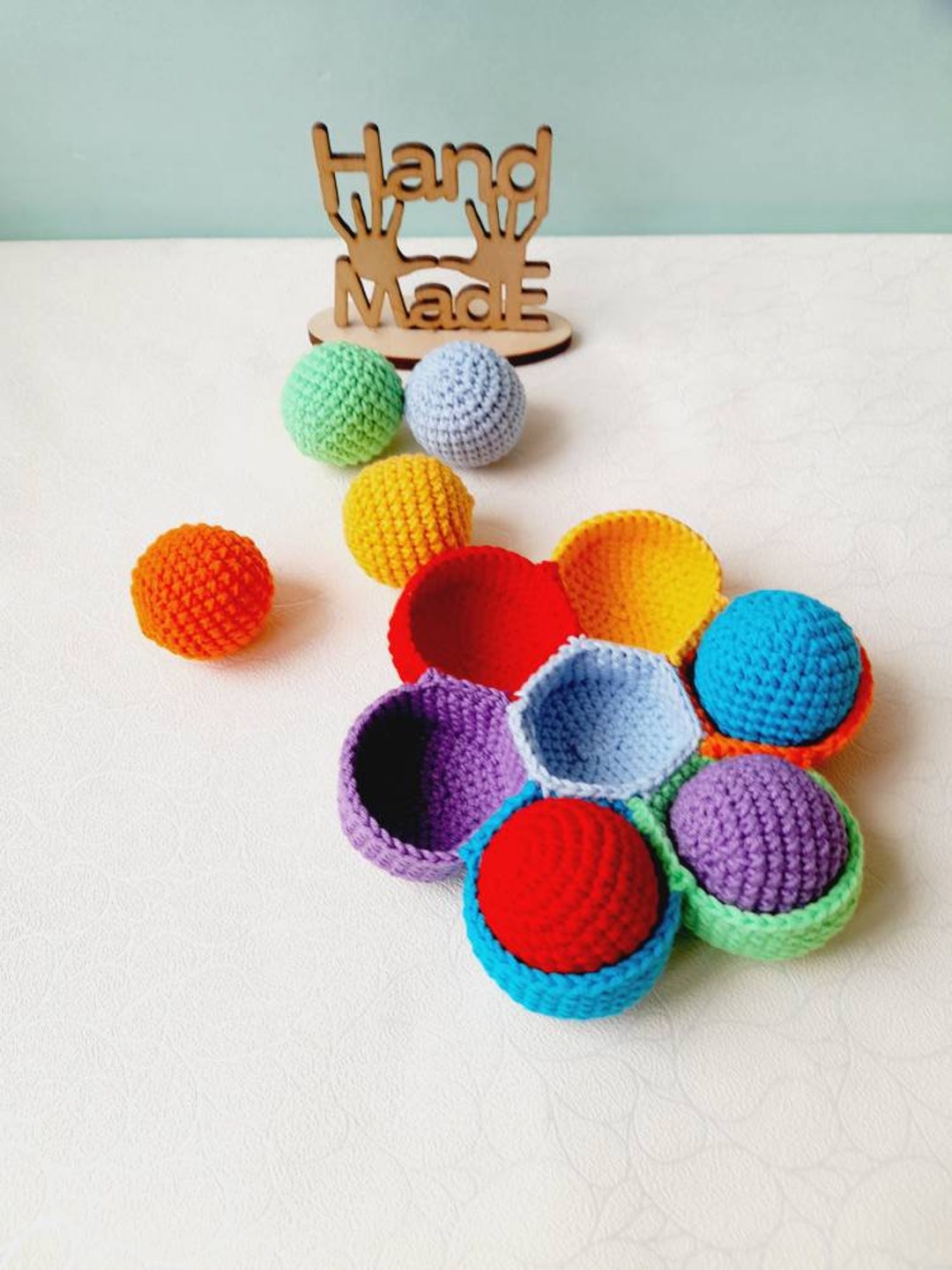 Montessori Crochet , Rainbow Crochet, Sorting Balls, Waldorf and ...
