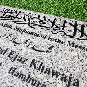 Custom Granite Memorial Headstone: Islamic Arabic Inscription, Durable ...