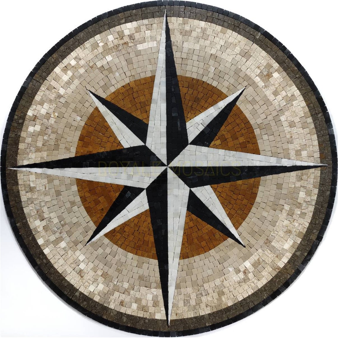 Nautical Compass Mosaic Marble Tile Medallion Handmade Stone - Etsy