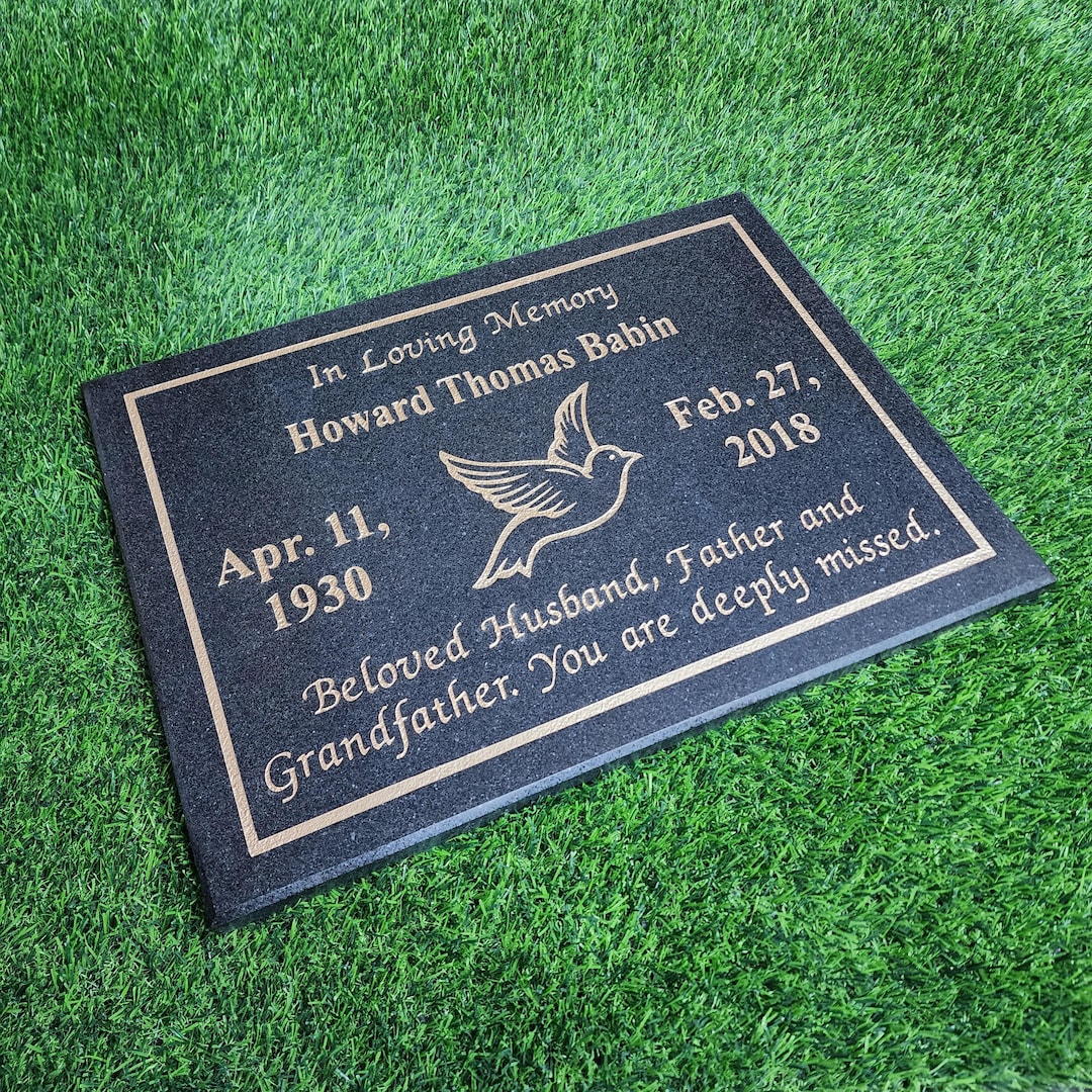 Custom Engraved Granite Headstone - Cemetery Grave Marker - Tombstone ...