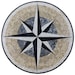 Nautical Compass Rose Marble Mosaic With Dark Blue Handmade Round Stone ...