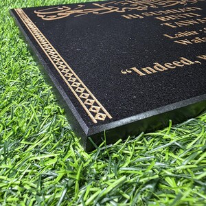 Arabic Muslim Black Granite Grave Stone - Islamic Cemetery Memorial ...