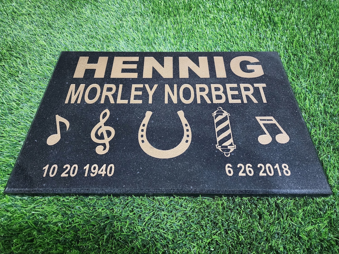 Memorial Headstone for Musician Engraved Black Granite Grave - Etsy