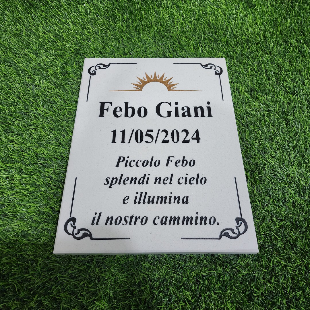 White Vertical Memorial Plaque, Flat Grave Marker, Engraved Headstone ...