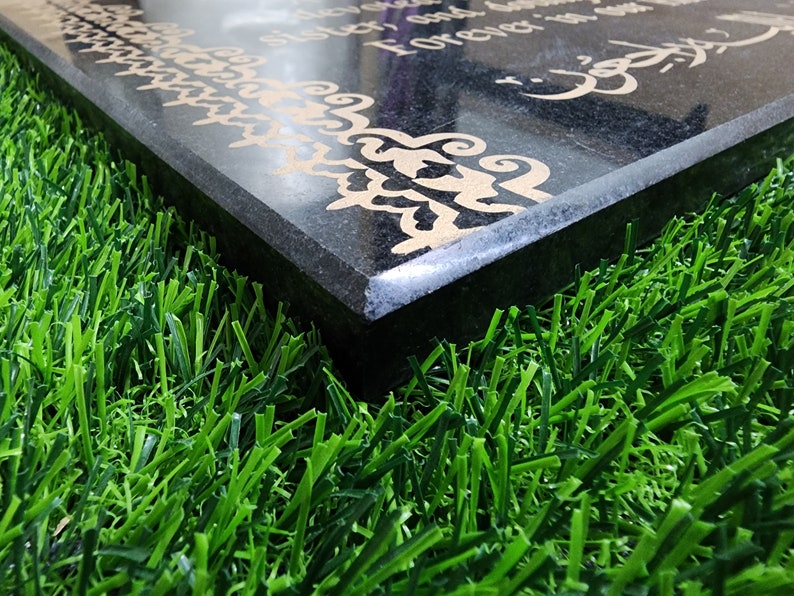 Muslim Mosque Arabic Headstone Engraved Natural Black Granite ...