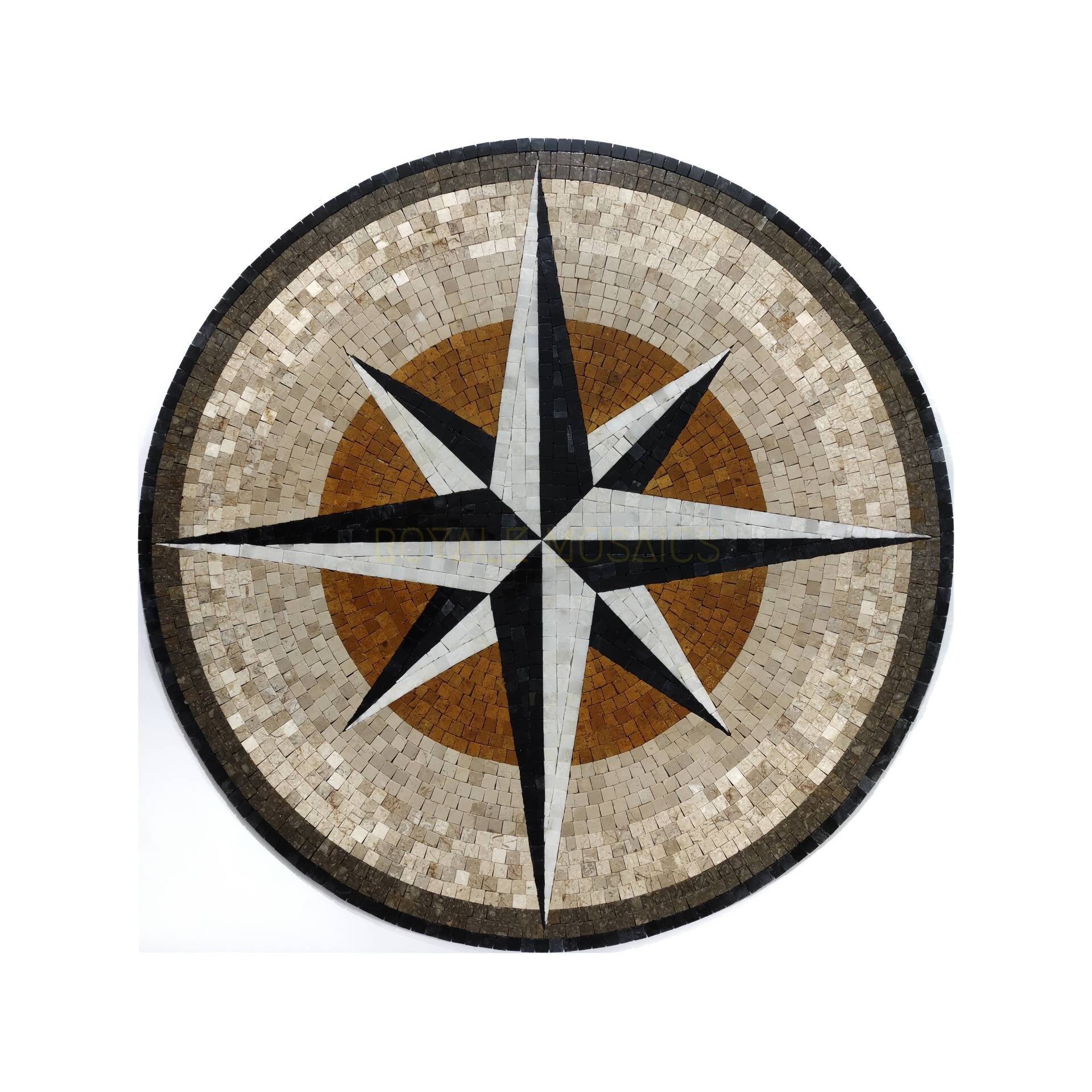 Nautical Compass Mosaic Marble Tile Medallion Handmade Stone Artwork ...