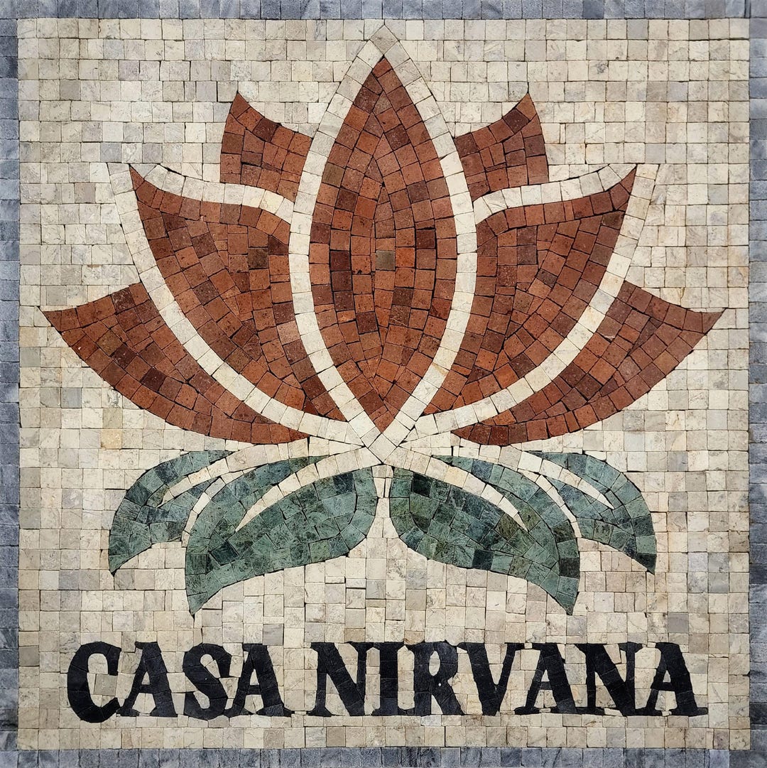 Casa Nirvana Rose Flower Handmade Marble Mosaic Artwork for Wall, Floor ...