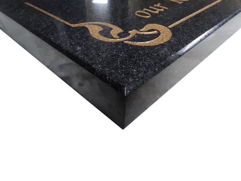 Engraved Black Granite Memorial Grave Marker - Personalized Headstone ...
