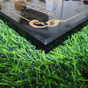 Islamic Muslim Black Granite Grave Stone: Arabic Calligraphy Headstone ...