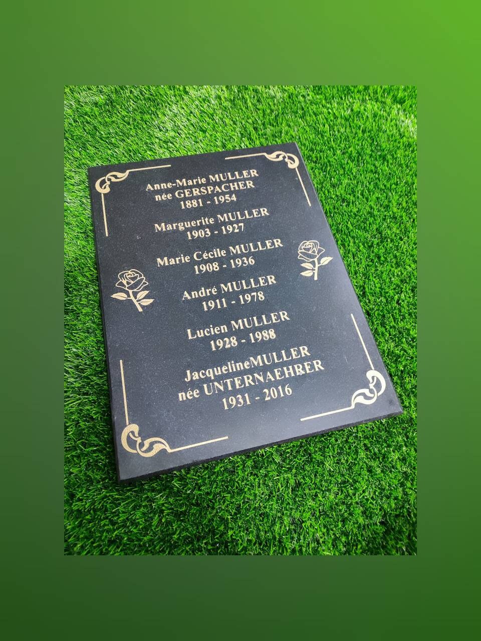 Vertical Memorial Grave Plaque Headstone Personalized Engraved | Etsy ...