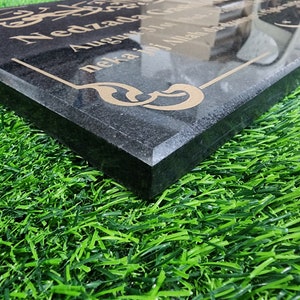 Islamic Muslim Black Granite Grave Stone: Arabic Calligraphy Headstone ...