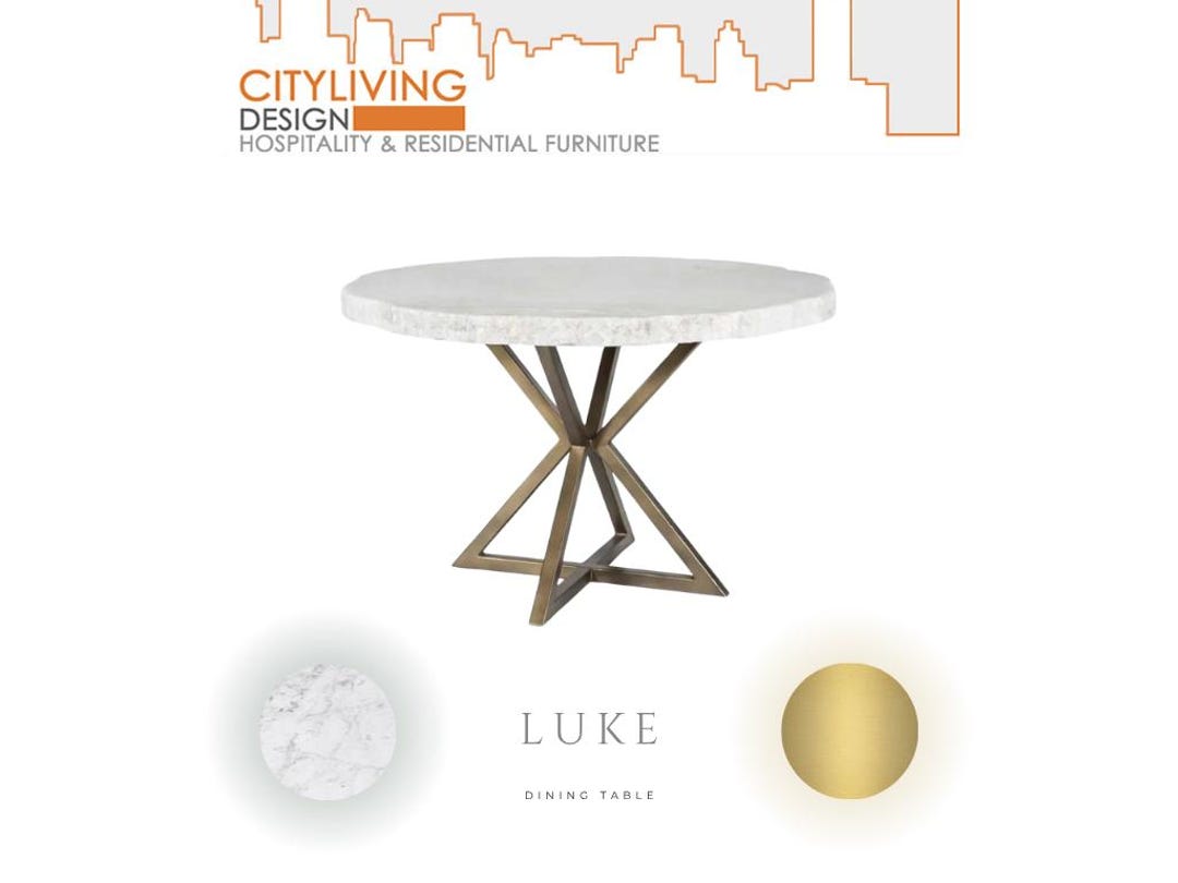 Luke Dining Table in Antique Gold - Etsy