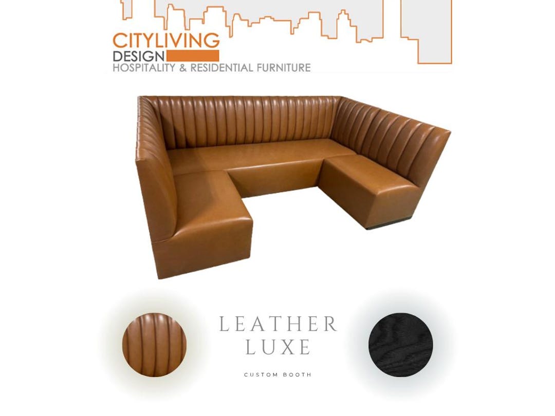 Leather Luxe Custom U Shape Booth With Tufted Channel Back - Etsy