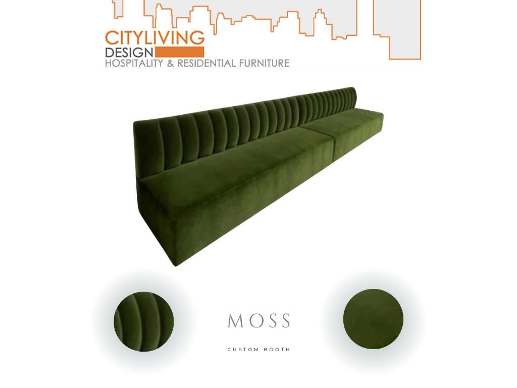 Moss Custom Booth With Tufted Channel Back - Etsy Canada