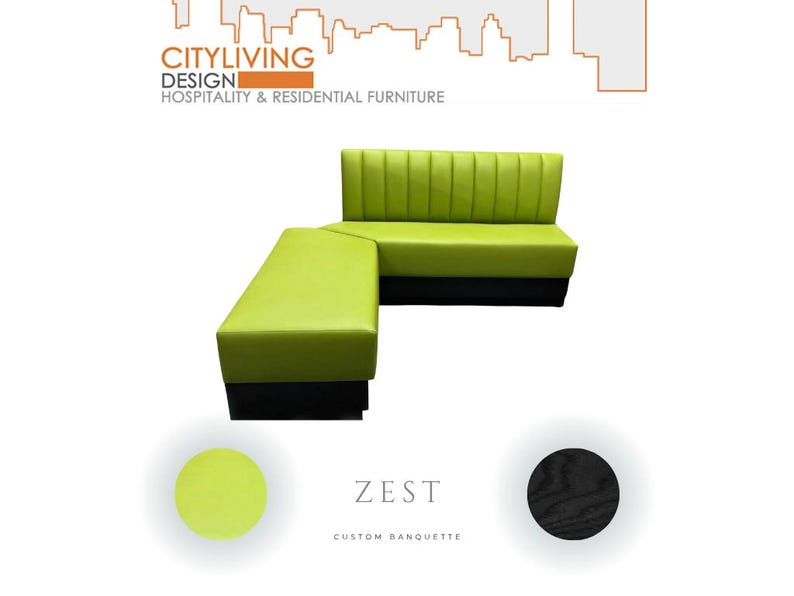Zest Custom Banquette With Channel Tufted Back and Backless Bench - Etsy