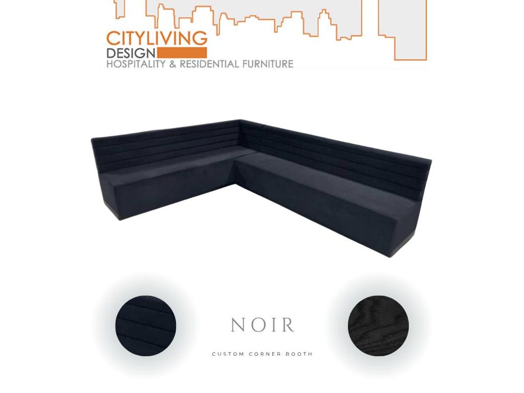 Noir Custom Corner Booth With Horizontal Tufted Channel Back - Etsy