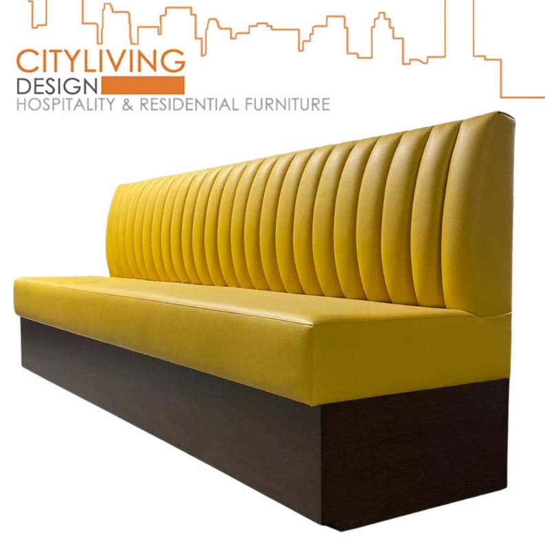Yellow Channel Tufted Banquette Seating - Etsy UK