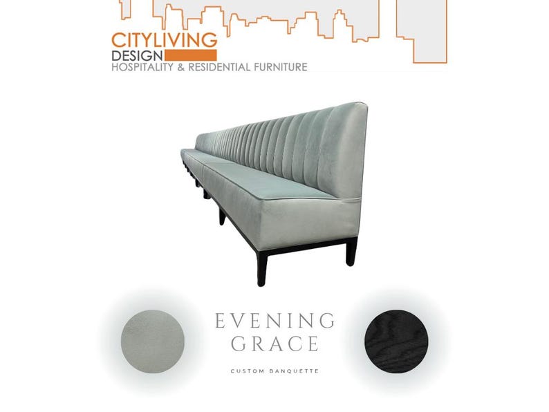 Evening Grace Custom Banquette With Vertical Channel Tufted Back - Etsy