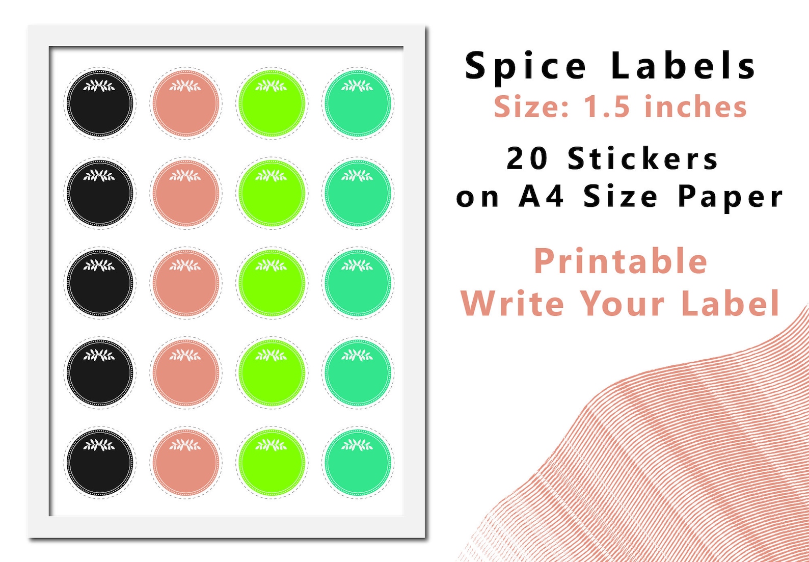 Spice Jar Labels - Printable Spice Jar Labels - Spice Bottle Labels ...