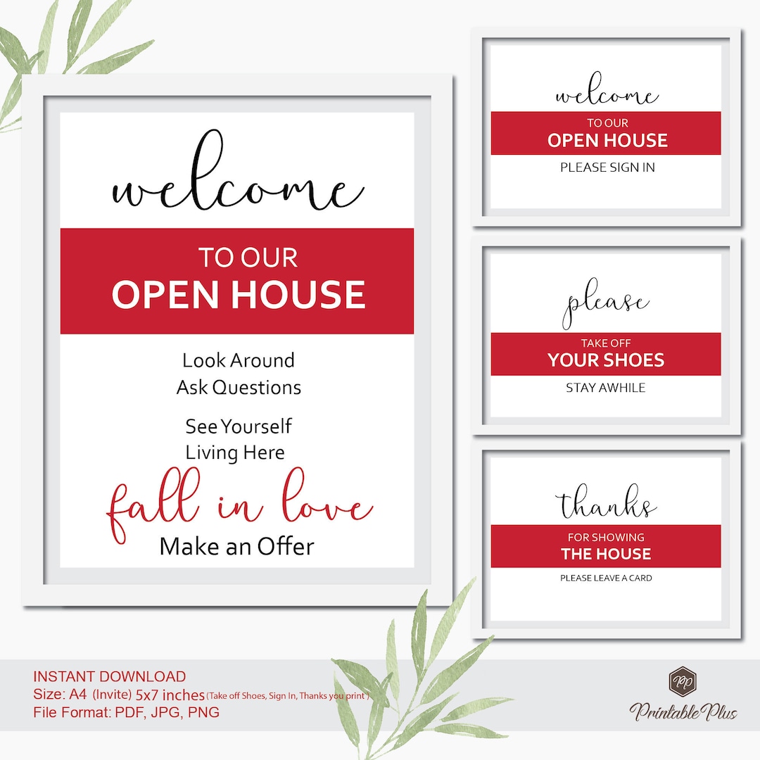 Real Estate Open House Signs Welcome to Our Open House Open House Signs ...